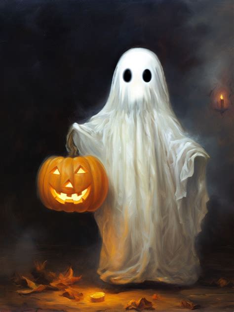 Cute Ghost Print Halloween Print Pumpkin Print Ghost Poster Cute
