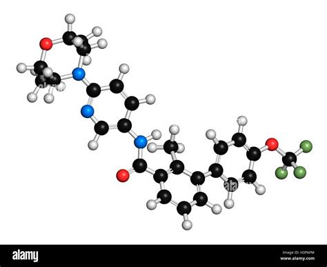 Sonidegib Cancer Drug Molecule Atoms Are Represented As Spheres With Conventional Colour Coding