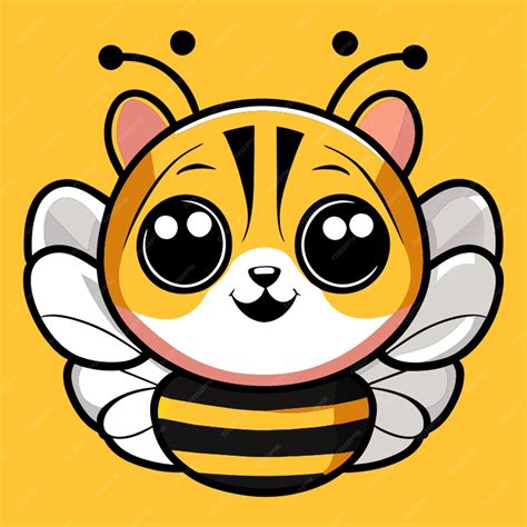 The Catbee Smiles Vector Illustration Cartoon Premium Ai Generated Vector
