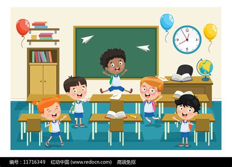 卡通人物教室场景图片下载红动中国