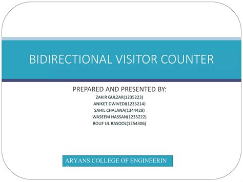 Bidirectional Visitor Counter Pptx
