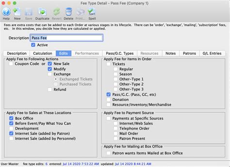 Edits Tab Arts Management Systems