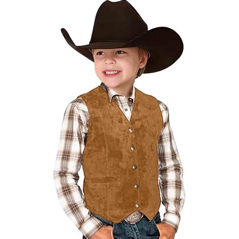 Adeawade Teen Tops For Boy 9 10 Years Retro Cowvest Suede Leather Style