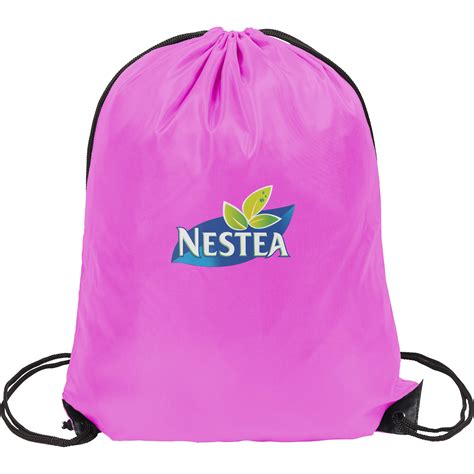 Promotional Polyester Drawstring Bags 14 X 18 Heat Transfer