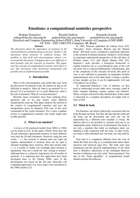 Pdf Emotions A Computational Semiotics Perspective