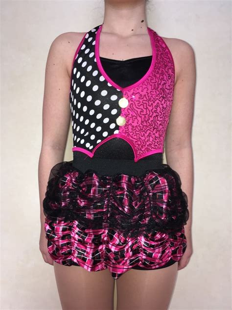 MC Preloved Solo Weissman Hot Pink Black White Dot Costume Size MC