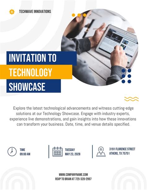 White Navy And Yellow Modern Professional Technology Company Event