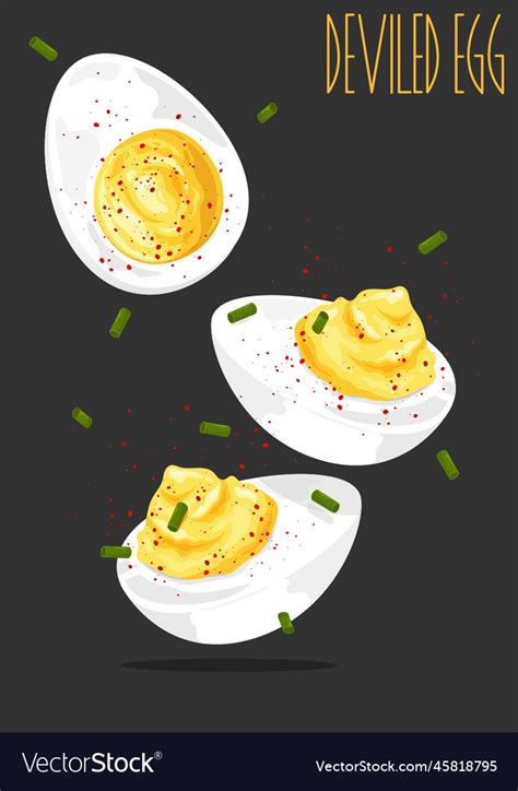 Deviled Eggs Close Up Shot Royalty Free Vector Image
