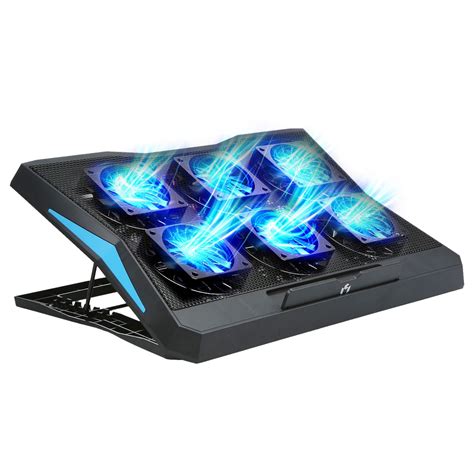 접이식 노트북 쿨러 6 팬 노트북 냉각 스탠드 저소음 6 단계 높이 조절 가능 듀얼 Usb 노트북 스탠드 Pc 브래킷