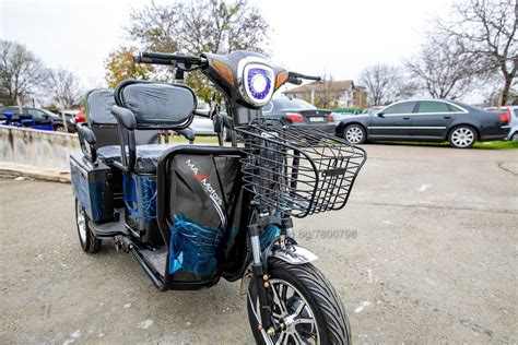 НОВО Електрически триколесен Двуместа скутер 1500 W Електрически