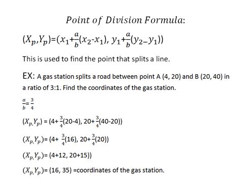 Point Of Division Formula