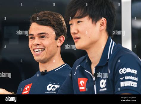 L To R Nyck De Vries Nld Alphatauri With Team Mate Yuki Tsunoda