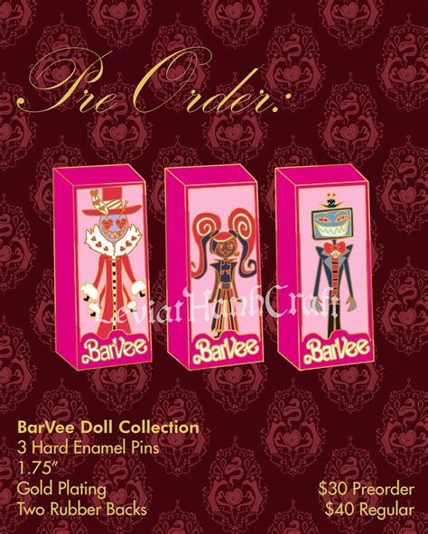 175in Barvee Doll Collection Hazbin Hotel Hard Enamel Pins Valentino