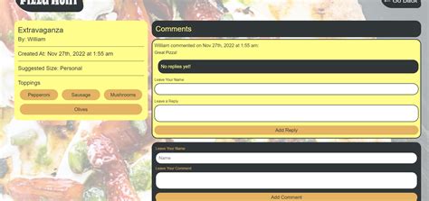 Github William Chalkpizza Hunt A Site For Users To Discuss Their Favorite Types Of Pizza And