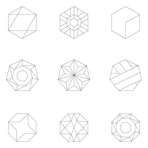 Linear Illustration Of Geometric Shapes Download Free Vectors