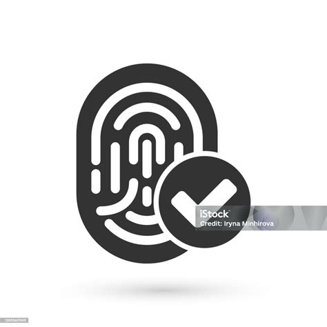 Icône Dempreinte Digitale Grise Isolée Sur Fond Blanc Icône De