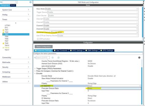 Solved Stm32cubeidestm32g4 Encoder Mode Select Internal
