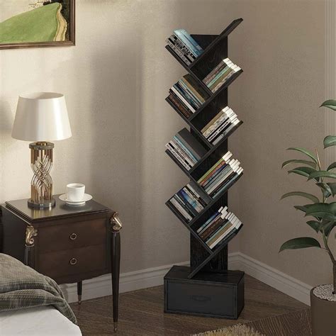 Rolanstar Tree Bookshelf With Drawer Furniture And Home Living