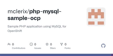 Github Mclerix Php Mysql Sample Ocp Sample Php Application Using