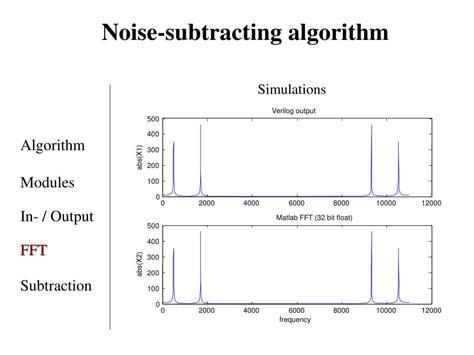 ppt implementation of a noise subtraction algorithm using verilog hdl