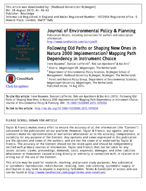 Pdf Following Old Paths Or Shaping New Ones In Natura 2000