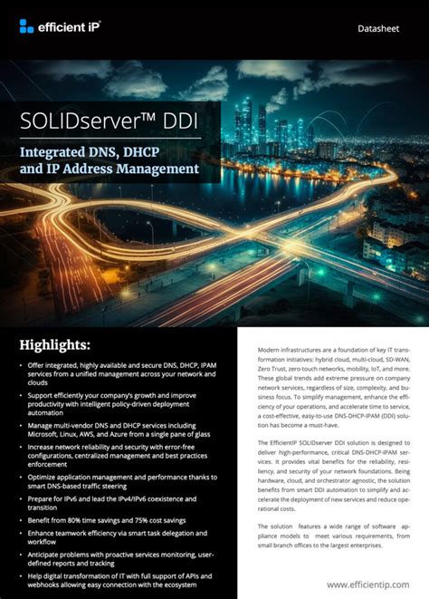 Solidserver Ddi Dns Dhcp Ipam Appliances Efficientip