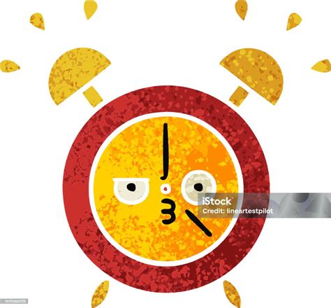 Ilustrasi Retro Gaya Kartun Jam Alarm Ilustrasi Stok Unduh Gambar