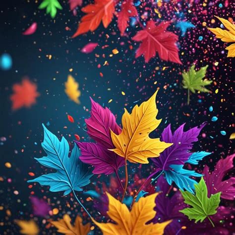 3d Abstract Colorfull Leaf Background Premium Ai Generated Image