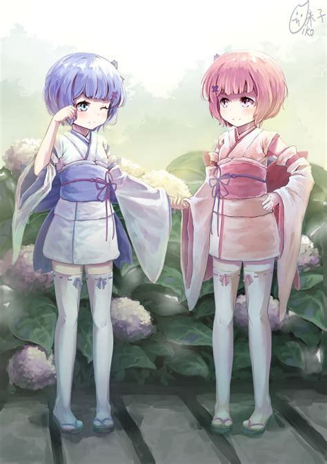Rem And Ram Re Zero Kara Hajimeru Isekai Seikatsu Drawn By Yonago