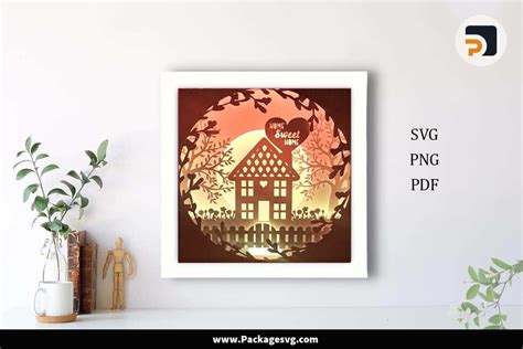 Hot Air Balloon Shadow Box Svg Paper Cut File Package Svg