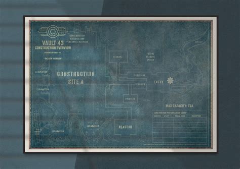 Vault Vintage Blueprint Fallout Fanart Etsy