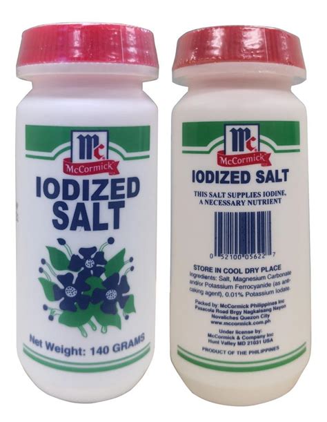 Iodized Salt Label
