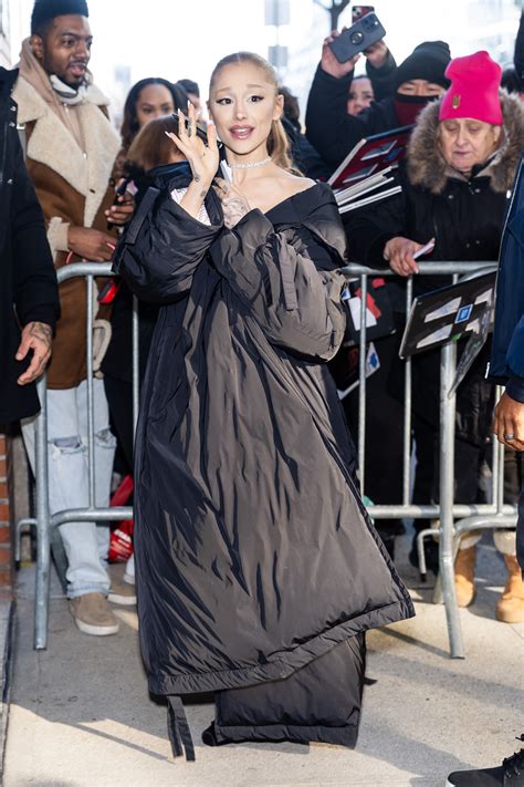 Ariana Grande Gives Gigantic Puffer Coat A Wicked Twist In NYC