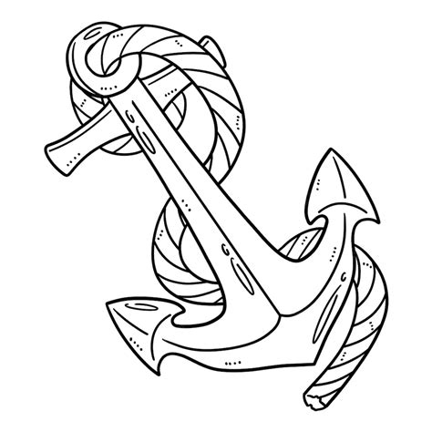 Desenho De âncora Isolada Para Colorir Para Crianças Vetor Premium