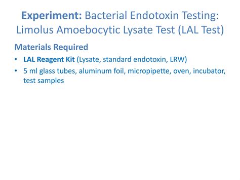 lab experiment bacterial endotoxin testing pdf