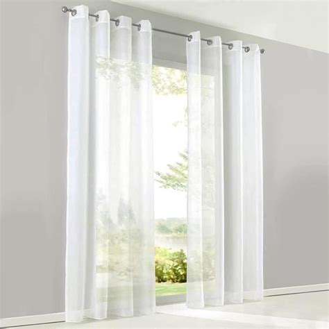 Panneaux Rideaux Voilages à œillets Semi Transparents pour fenêtres Balcon Salon Largeur