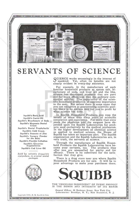 E R Squibb And Sons Science Works Brand History
