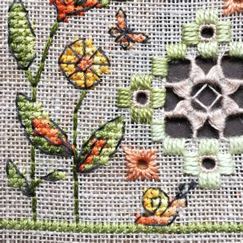 Snails And Flowers Cross Stitch And Hardanger Pattern Etsy