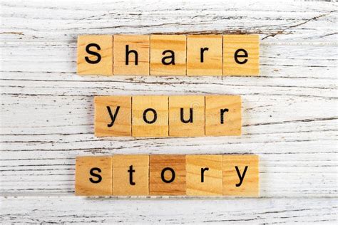 Share Your Story Word Made With Wooden Blocks Concept Stock Image