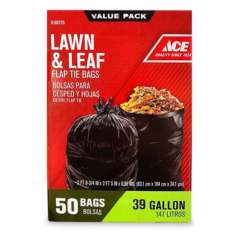 Ace 39 Gal Lawn And Leaf Bags Flap Tie 50 Pk Ace Hardware