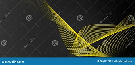 Abstract Gold Line Curve Wave On Blackmodern Background Illustration
