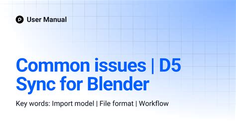 Common Issues D Sync For Blender User Manual