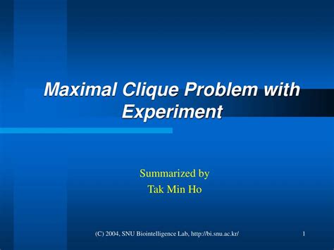 ppt maximal clique problem with experiment powerpoint presentation