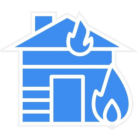 Estilo Del Icono De La Casa De Fuego Vector Premium