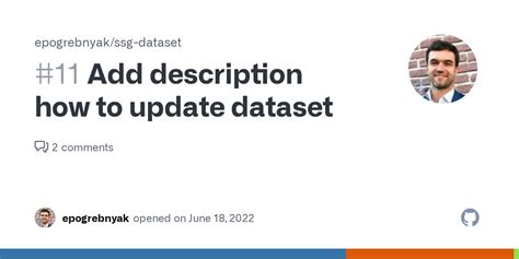 Add Description How To Update Dataset Issue 11 Epogrebnyak Ssg