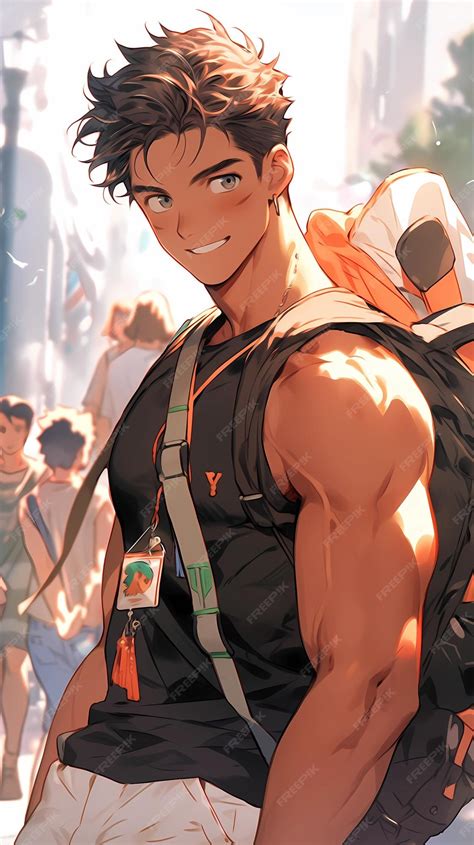 Premium Photo Hand Drawn Cartoon Illustration Of An Anime Fitness