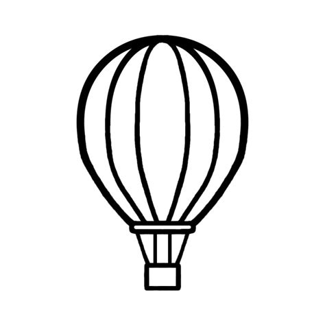気球白黒乗り物11乗り物・建物無料イラスト素材