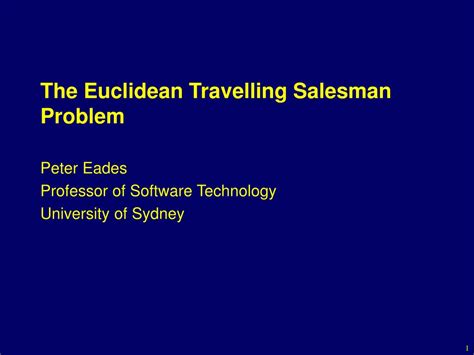 Ppt The Euclidean Travelling Salesman Problem Powerpoint Presentation Id3476908