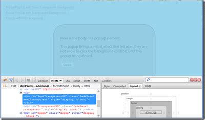 A Simple In Page Pop Up Panel Codeproject