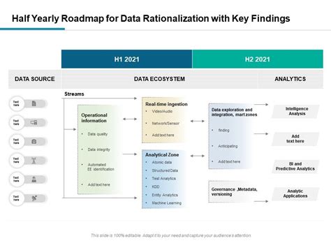 half yearly roadmap for data rationalization with key findings graphics